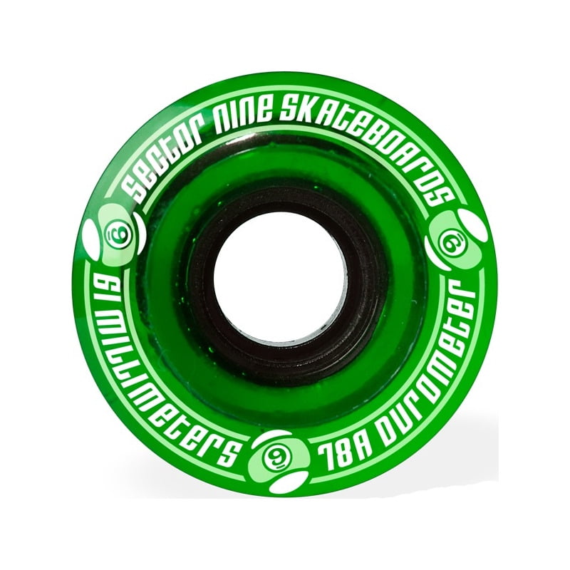 Sector 9 Nineballs Skateboard Wheels 78a 61mm Clear Green - Walmart.com