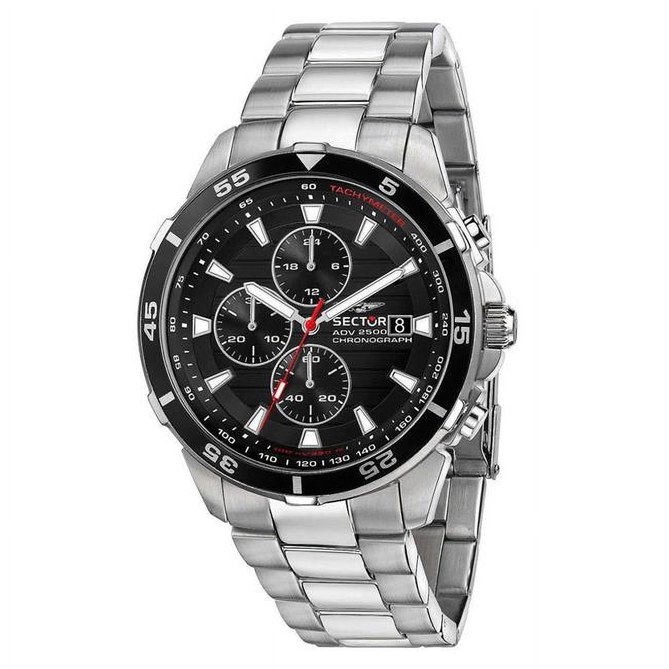 Sector ADV2500 Chronograph Stainless Steel Black Dial Quartz 100M Mens ...
