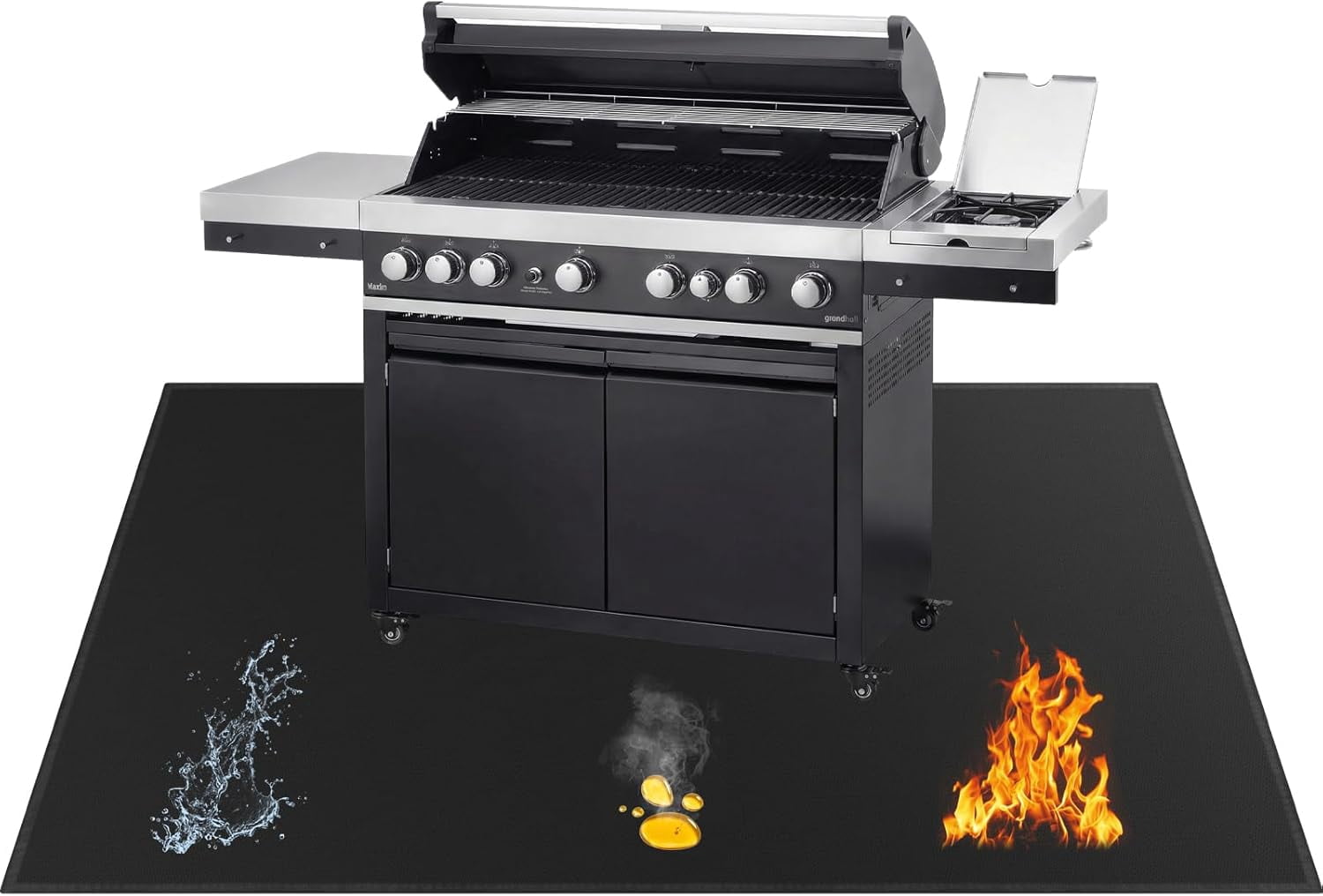 SecuCaptain Under Grill Mat for Outdoor Grill, Large 60x40 Inches ...