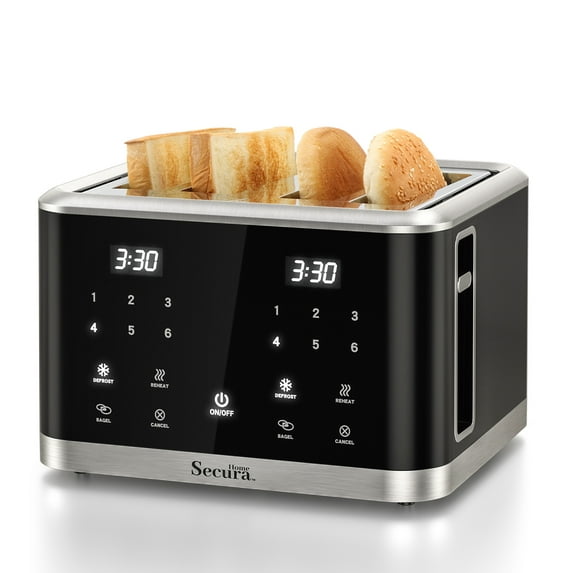 Secura 4-Slice Toaster with Extra Wide Slots, Touch Screen, Dual ...