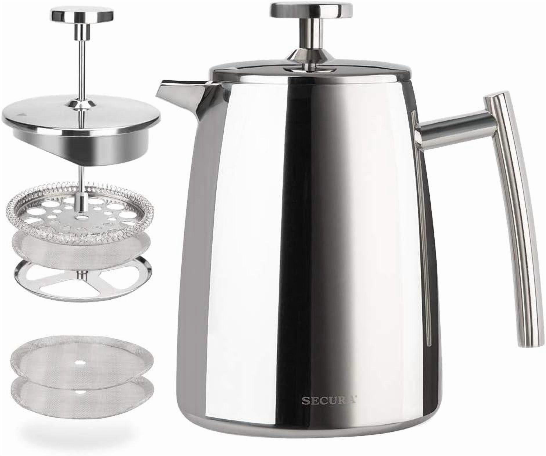 Secura French Press Coffee Maker, 17-Ounce, 304 Stainless Steel ...
