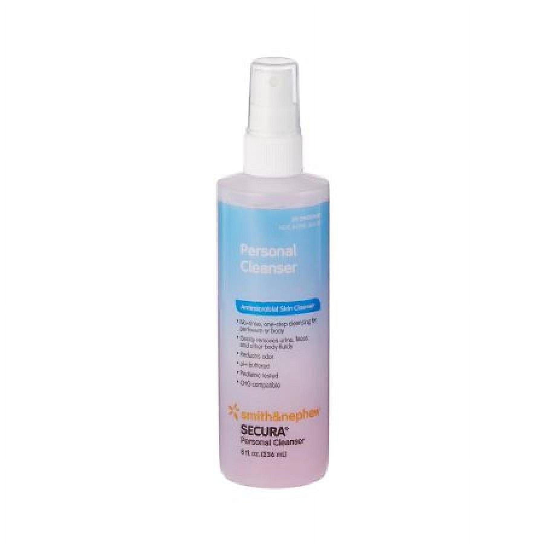 Secura Personal Cleanser, Antimicrobial, No-Rinse, 8 ounce Bottle ...