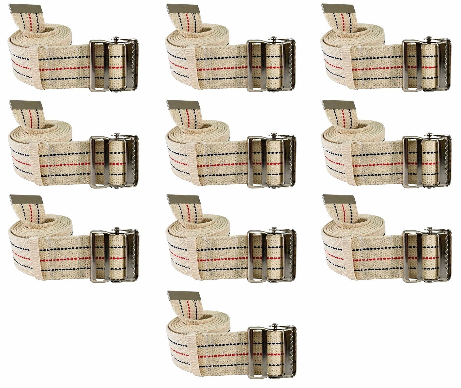 Secure (10 PACK) Transfer Gait Belt with Metal Buckle and Belt Loop ...