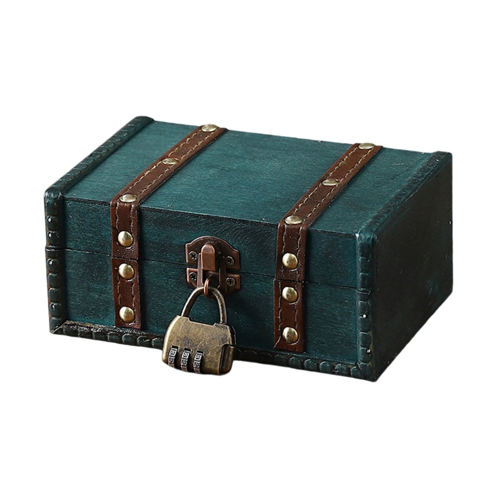 Secure Antique Wooden Locking Box For Valuables Decorative Storage ...