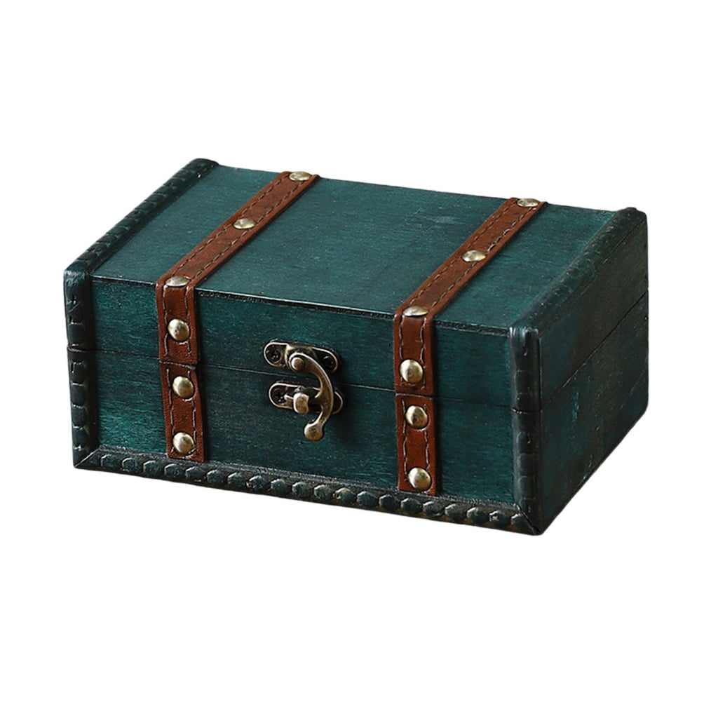 Secure Antique Wooden Locking Box For Valuables Decorative Storage ...