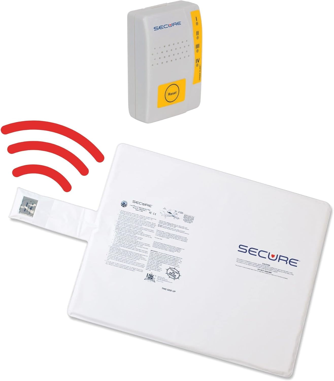 Secure Bed Alarm for Elderly Adults Wireless - Large 24" x 30" Bed ...