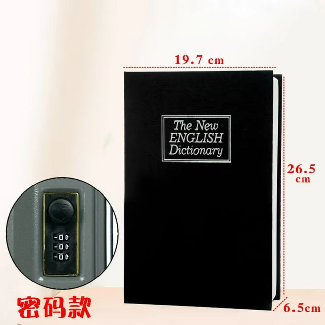 Secure Book Safe with Lock Password Box and Key - Money Storage Coin ...