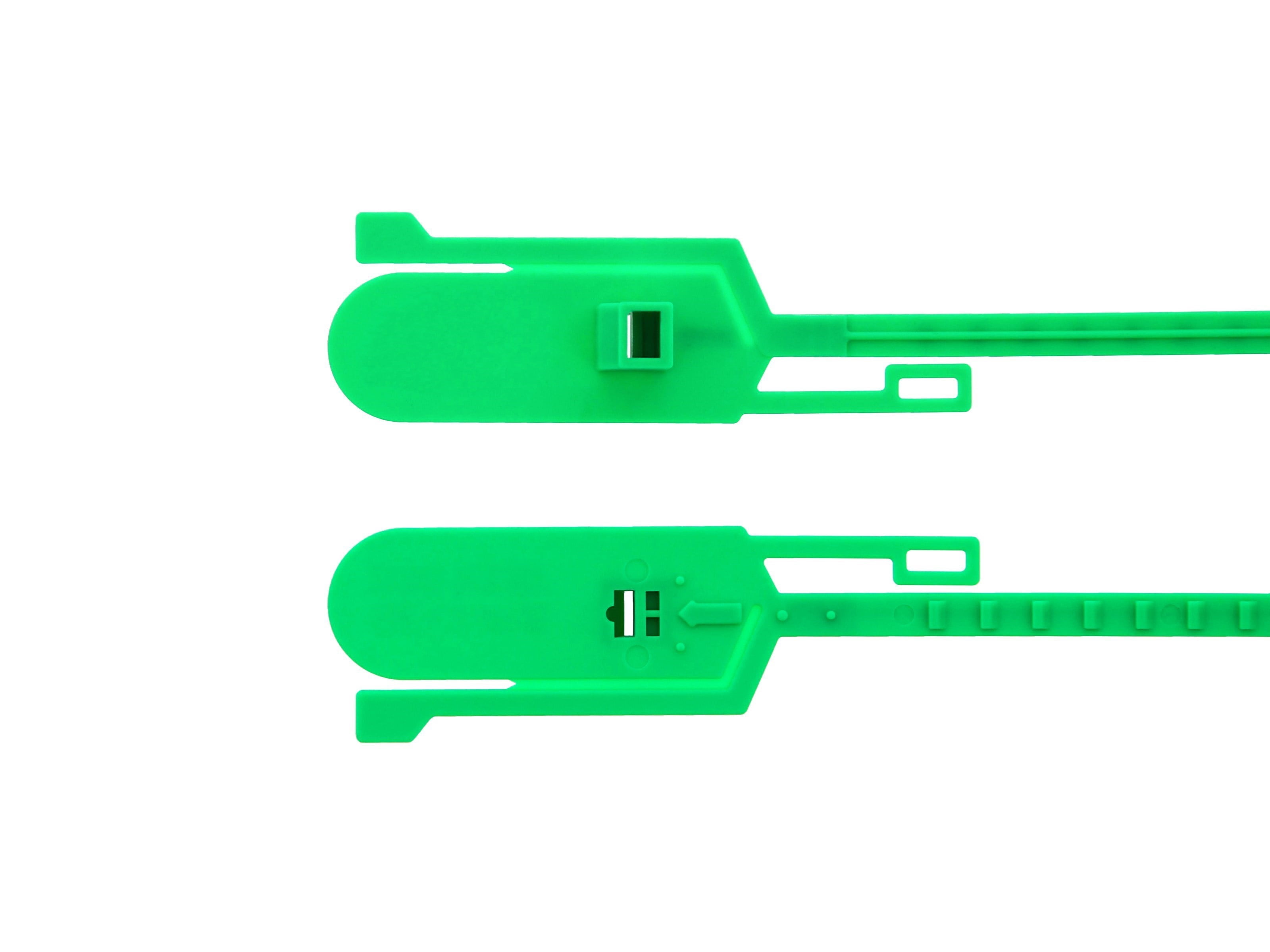 Secure Cable Ties 15 Inch Blank Tamper Evident Tear Away Green Plastic ...