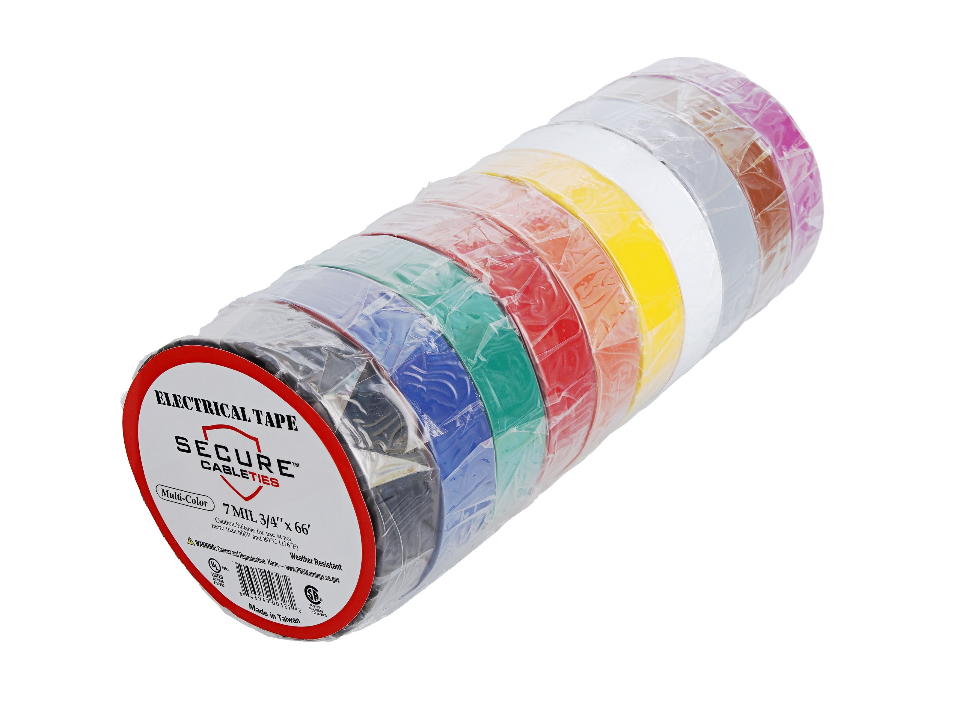Secure Cable Ties Heat Resistant Multi-Colored Electrical Tape 3/4 Inch ...