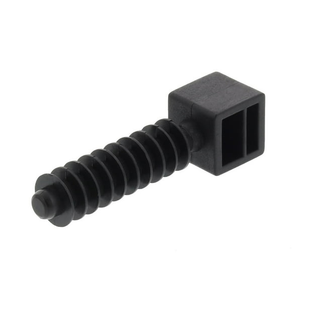 Secure Cable Ties UV Black Wall Mount Plug with 9mm Mounting Hole - 100 ...