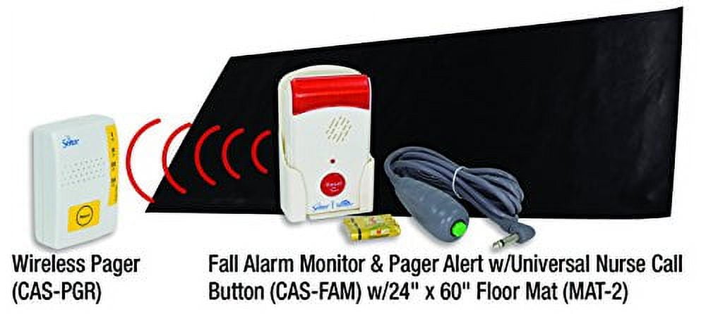 Secure Caregiver Alert System Floor Mat Sensor w/ Fall Alarm Monitor ...