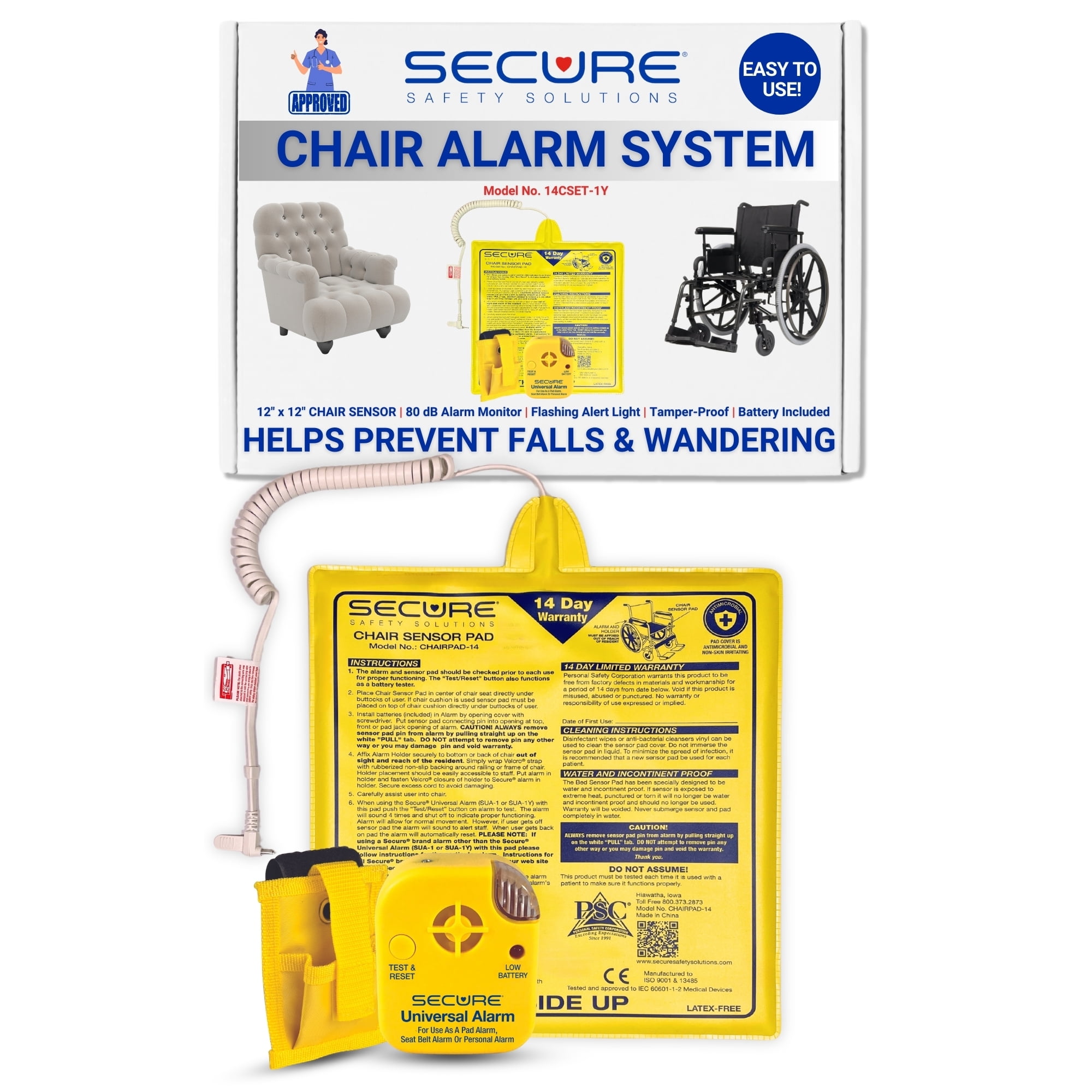 Secure Chair Alarm for Elderly Dementia Patients - Patient Wheelchair ...