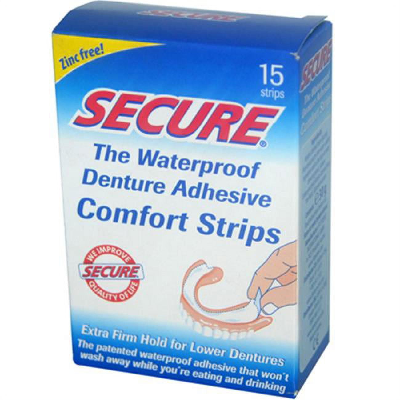Secure Denture Adhesive A Vogel Comfort Strips - 15 Strips - Walmart.com