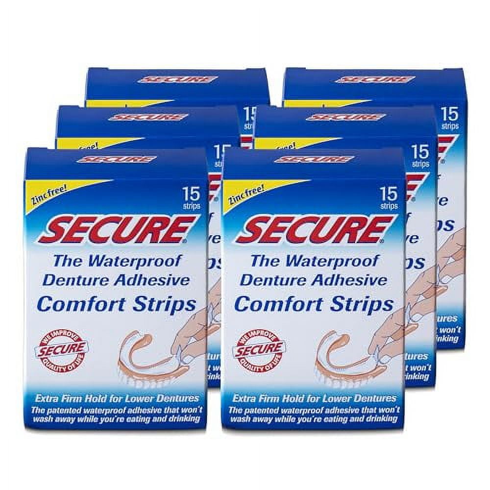 Secure - Denture Adhesive Strips - 15 Pcs - Walmart.com