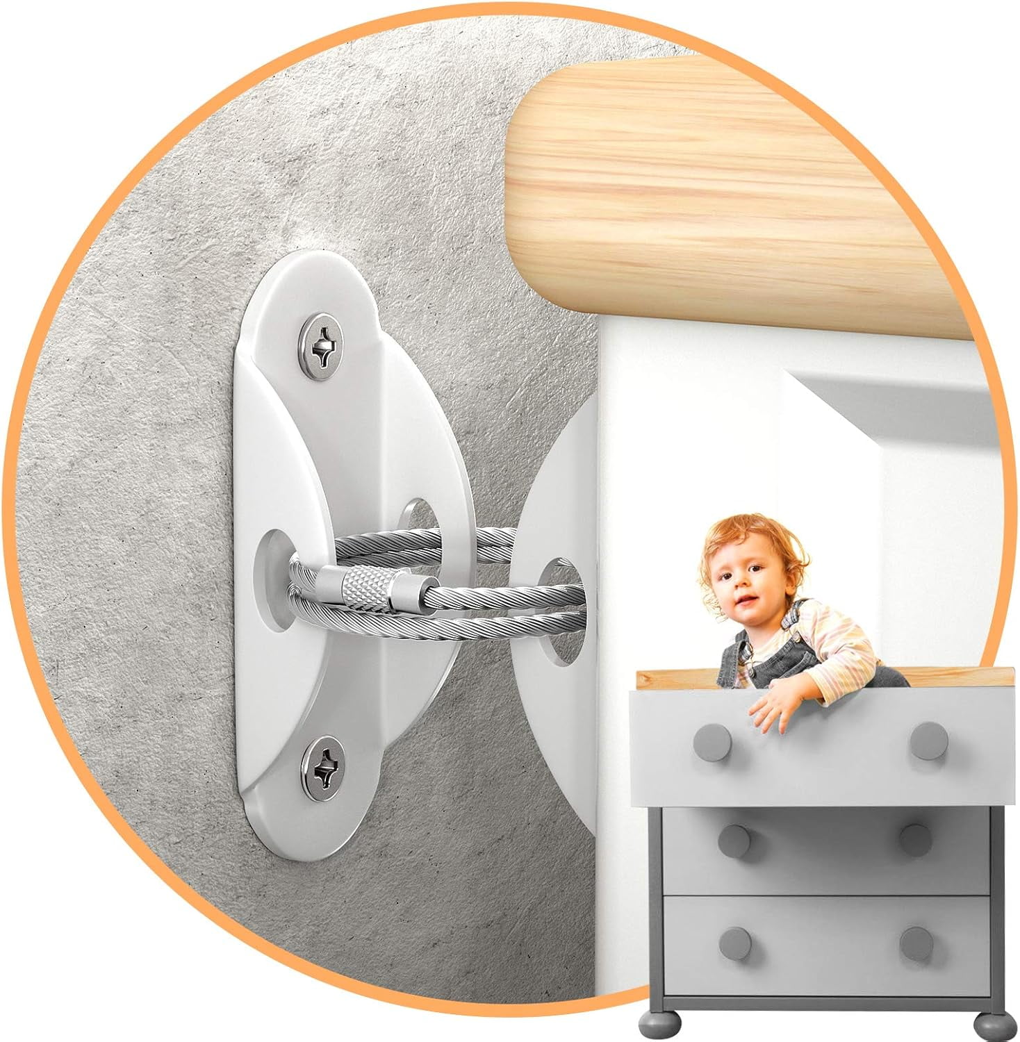 Secure Furniture To Wall, Furniture Anchors for Baby Proofing, Safety ...