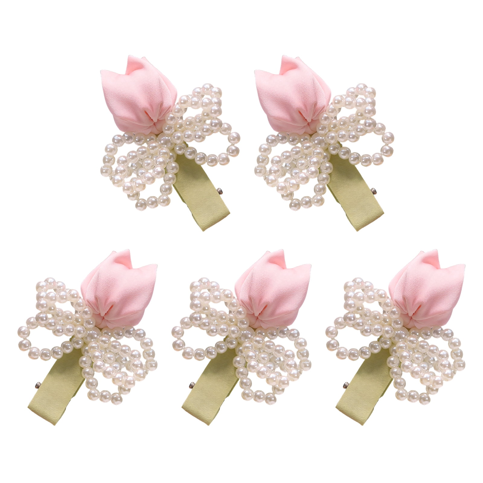 Secure Grip Side Hair Clip With Handwoven Pearls And Soft Fabric For ...