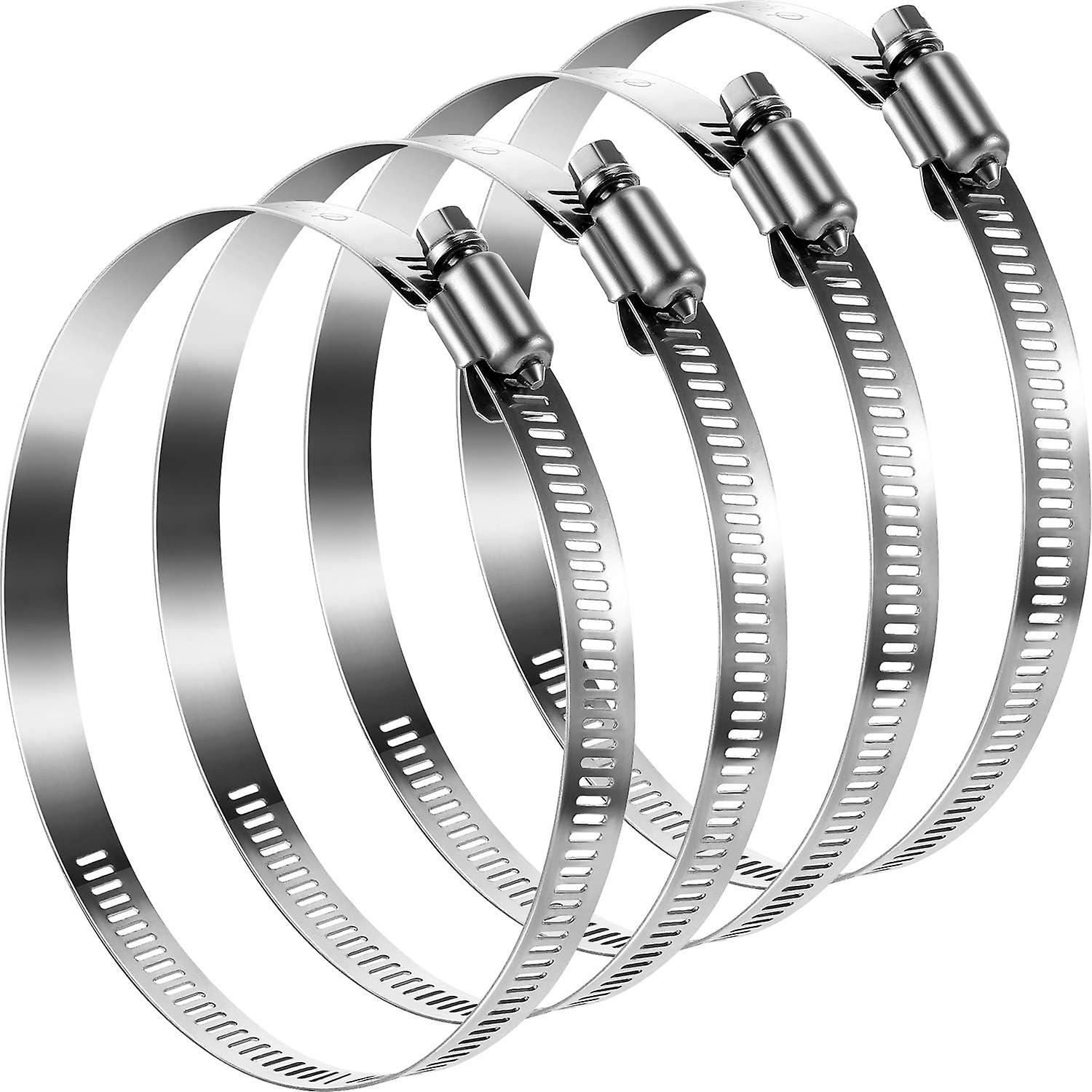 Secure Hose Connections - 4 Pack 304 Stainless Steel Adjustable Duct ...