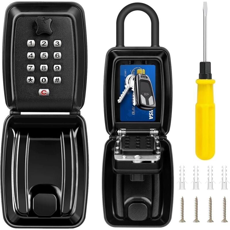 Secure Key Box 12 Digits Outdoor Indoor Key Box Waterproof and ...