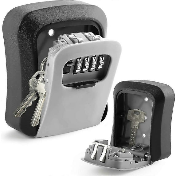 Secure Key Box, Outdoor Secure Key Box, Wall Mounted Key Box with 4 ...