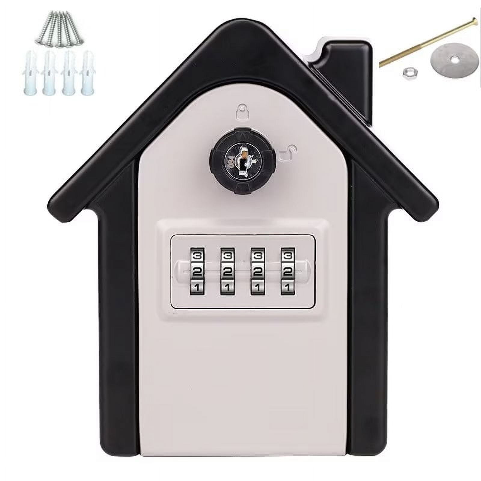 Secure Key Box Wall Mounted Key Box with Digital Code & Emergency Keys ...