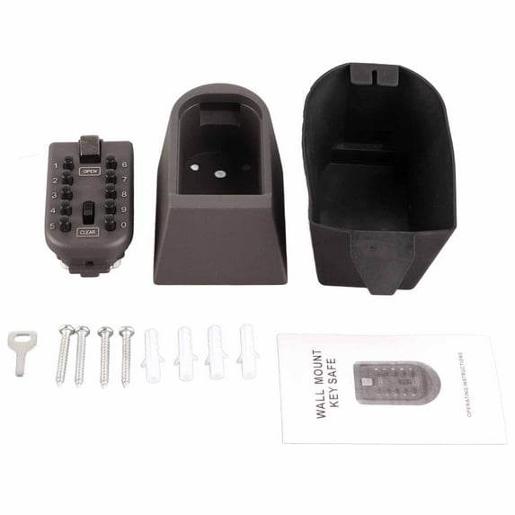 Secure Key Lock Box Combination Code Wall Mount Storage for Home Flats ...