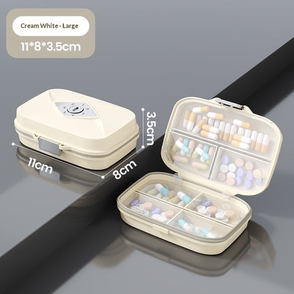 Secure Lock Pill Box - Moisture-Proof Multi-Compartment Pill Organizer ...