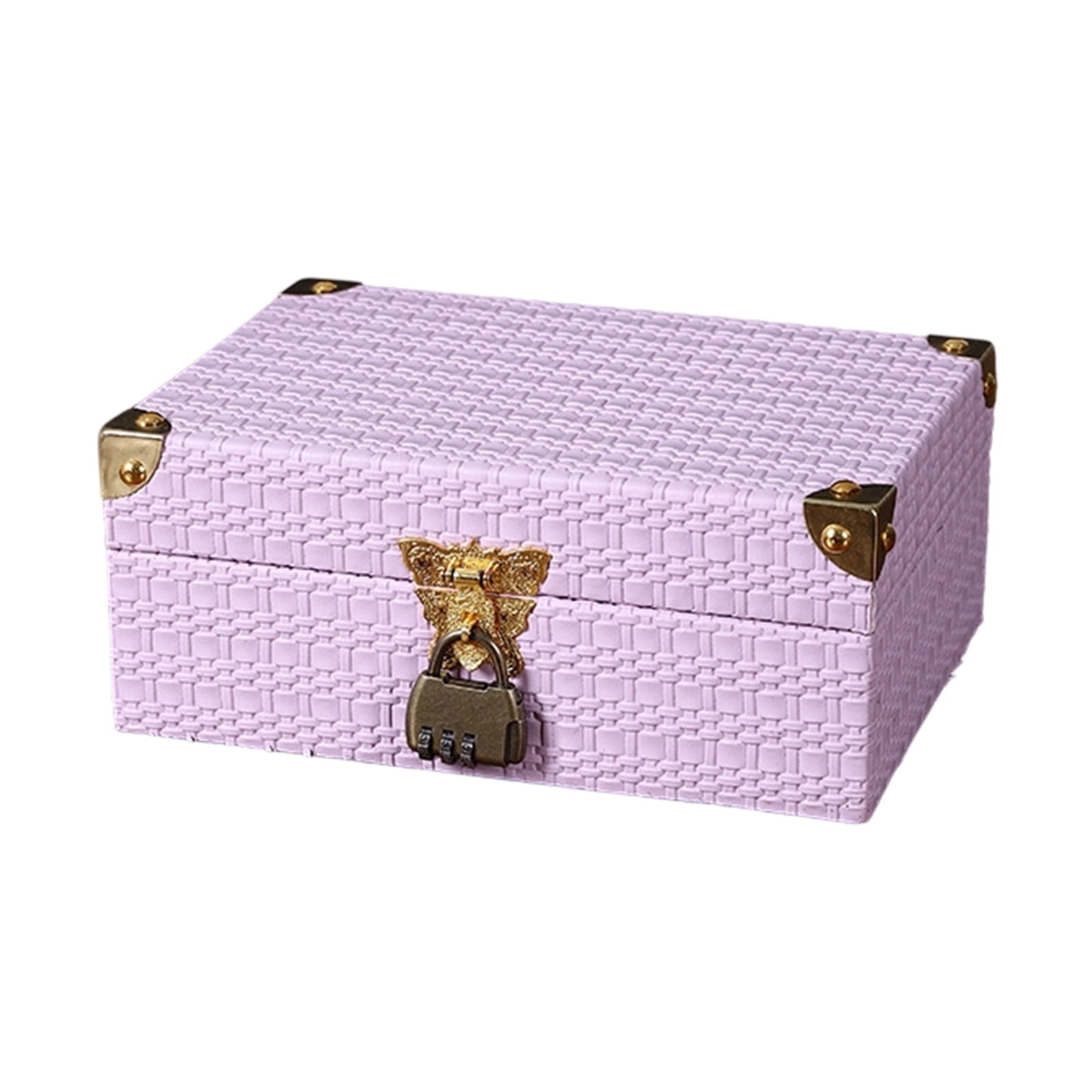 Secure Lockable Leather Covered Wooden Storage Box Large Compartment ...