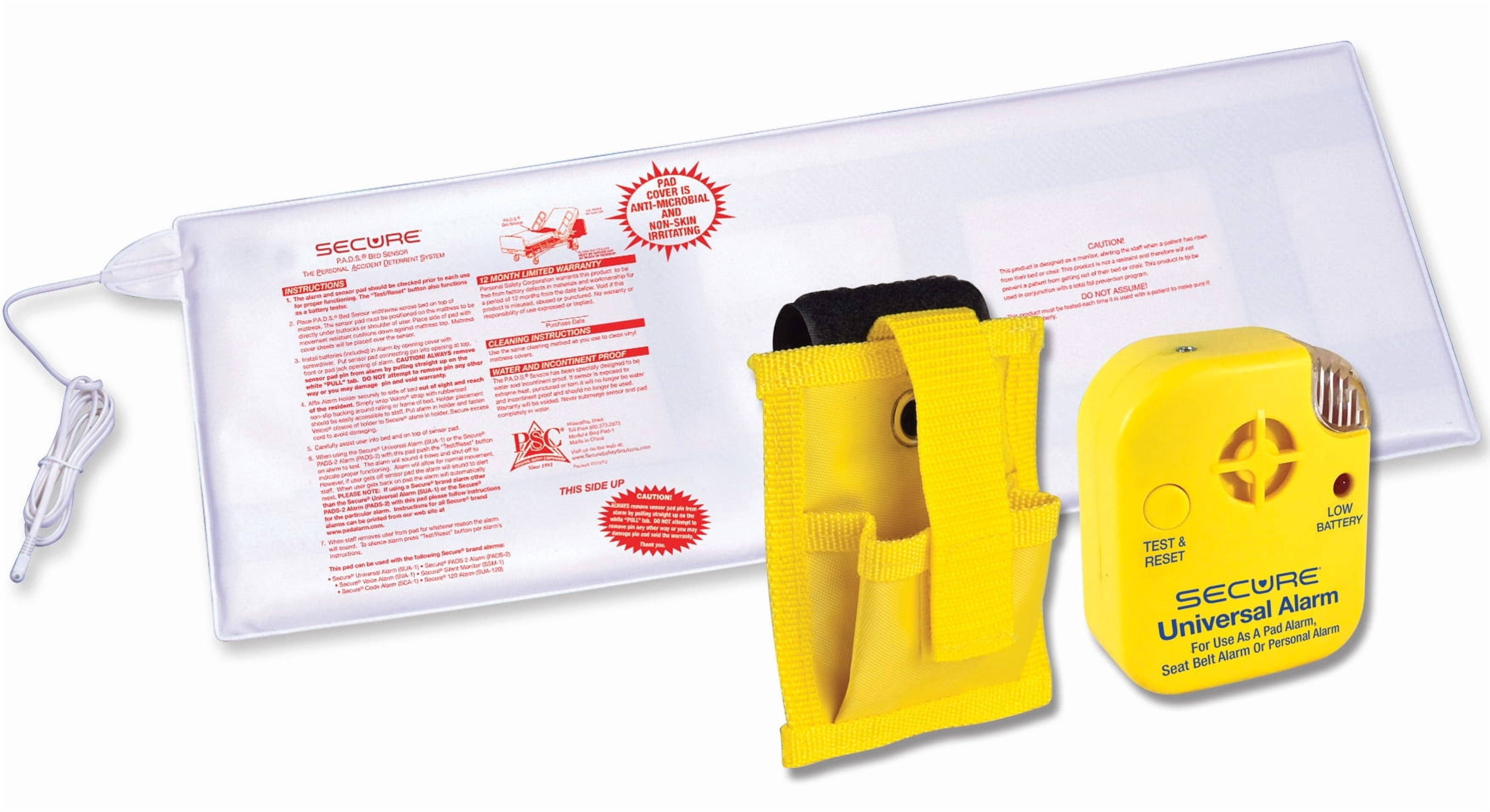 Secure Bed Exit Alarm System - Long-Term 12 x 30 Bed Sensor Pad with ...