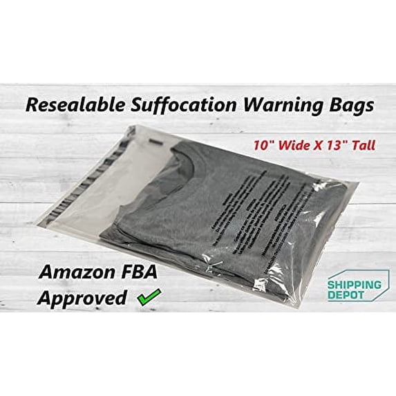 Secure Seal Self-Sealing Suffocation Warning Poly Bags 10x13 Inches ...
