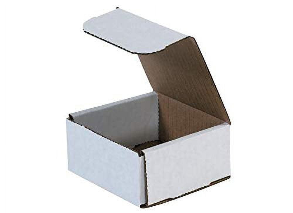 Secure Seal Shipping Boxes - 4x4x2" Mailers - White Foldable Corrugated ...