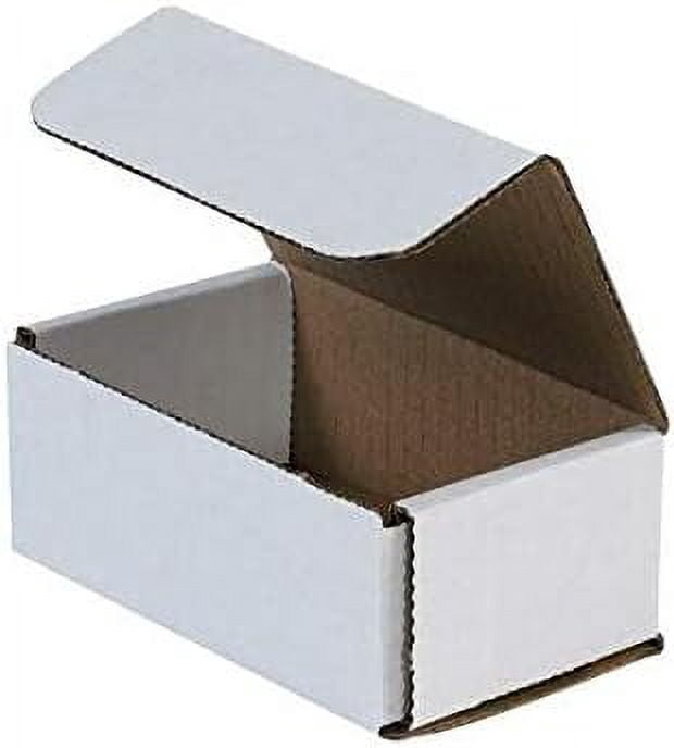Secure Seal Shipping Boxes - 5x3x2" Mailers - White Foldable Corrugated ...