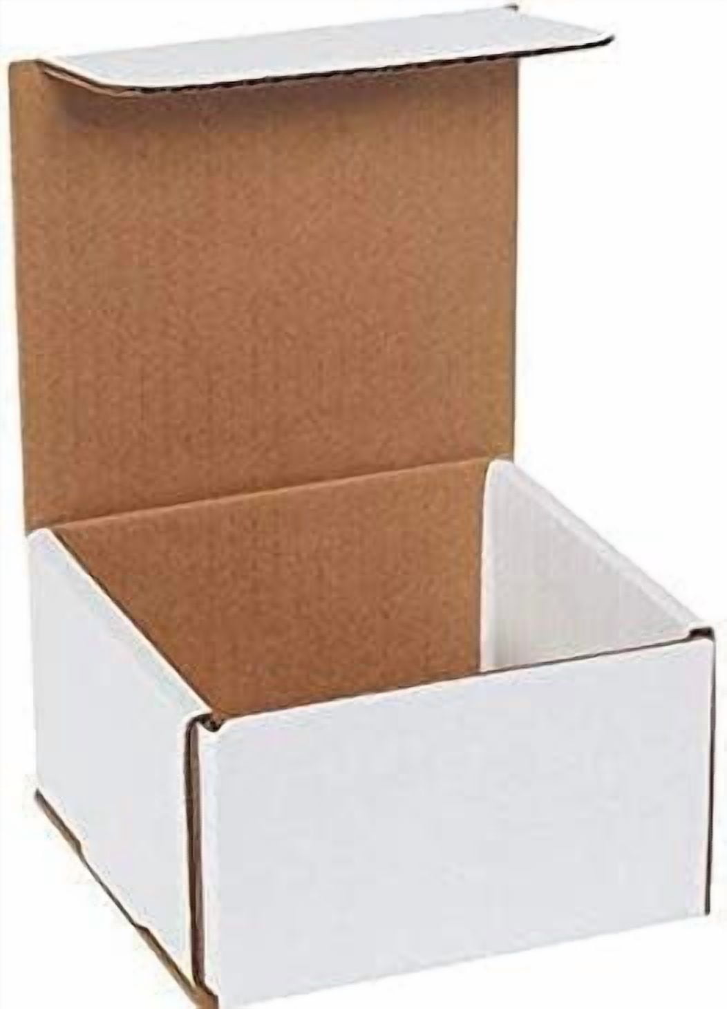 Secure Seal Shipping Boxes - 5x5x3" Mailers - White Foldable Corrugated ...