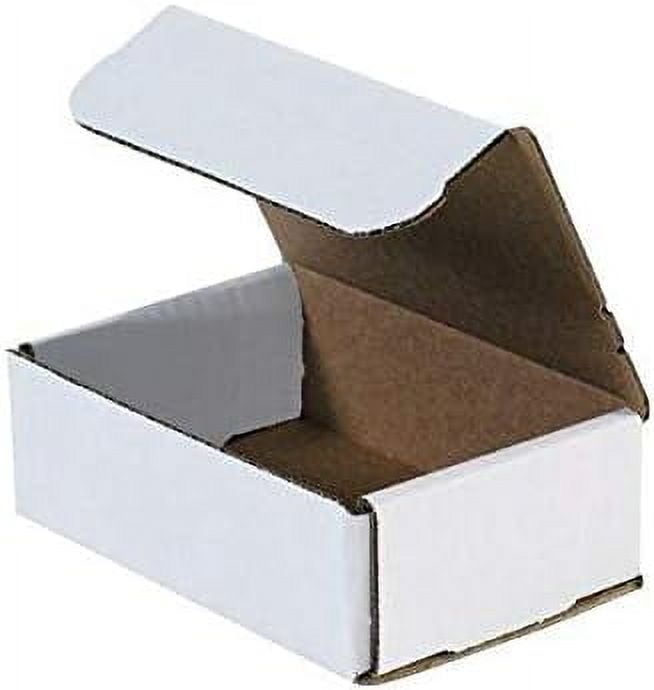 Secure Seal Shipping Boxes - 6x4x2" Mailers - White Foldable Corrugated ...