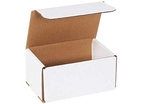 Secure Seal Shipping Boxes - 6x4x3" Mailers - White Foldable Corrugated ...