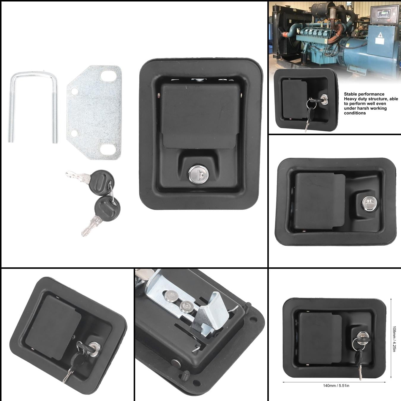 Secure Tool Box Lock, Robust Iron Construction with 2 Keys Mounting ...