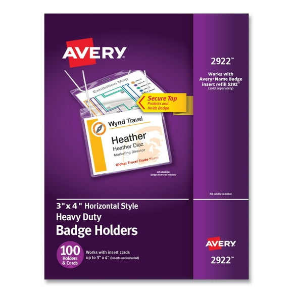 Avery Plastic Name Tag Holders