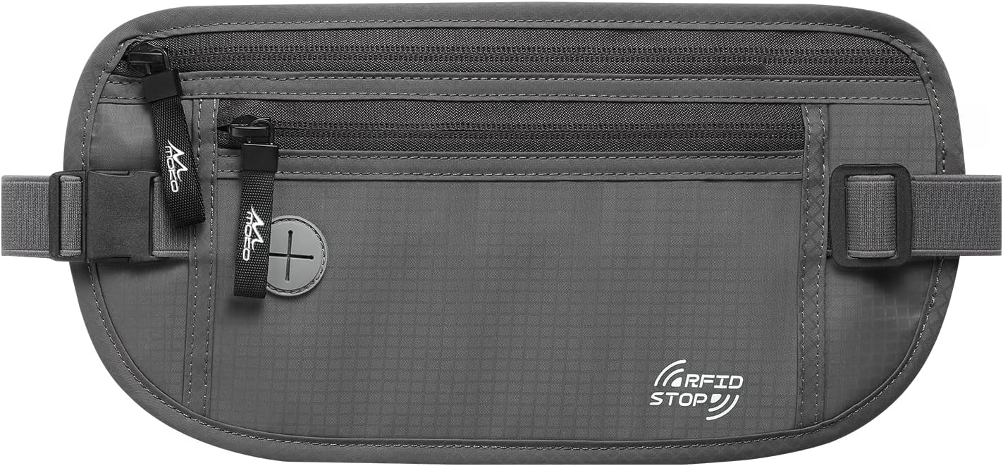 Secure Travel Money Belt, Undercover Hidden RFID Blocking Travel Wallet ...
