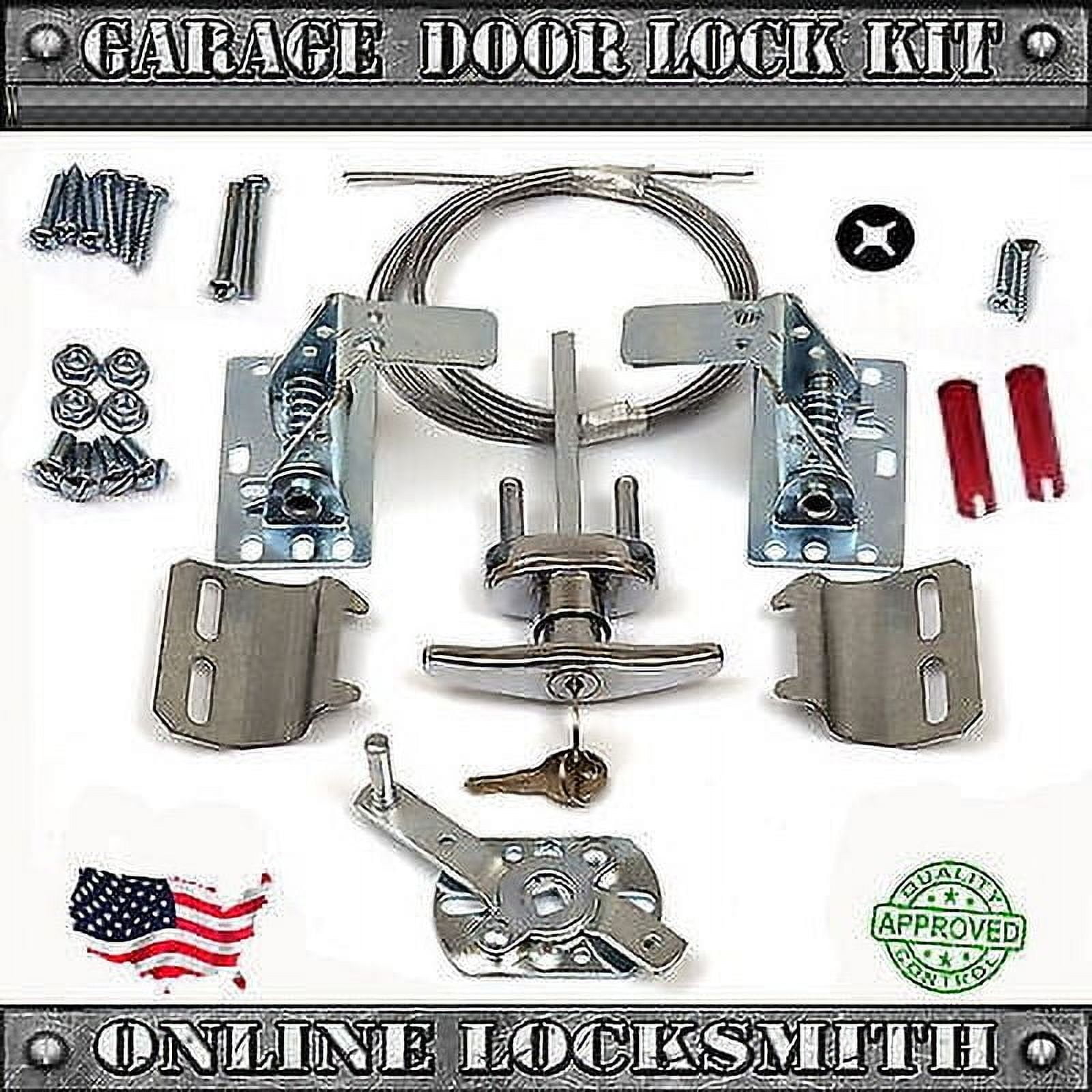 Secure Universal Garage Door Lock Kit w/ Spring Latch and Keyed Handle ...