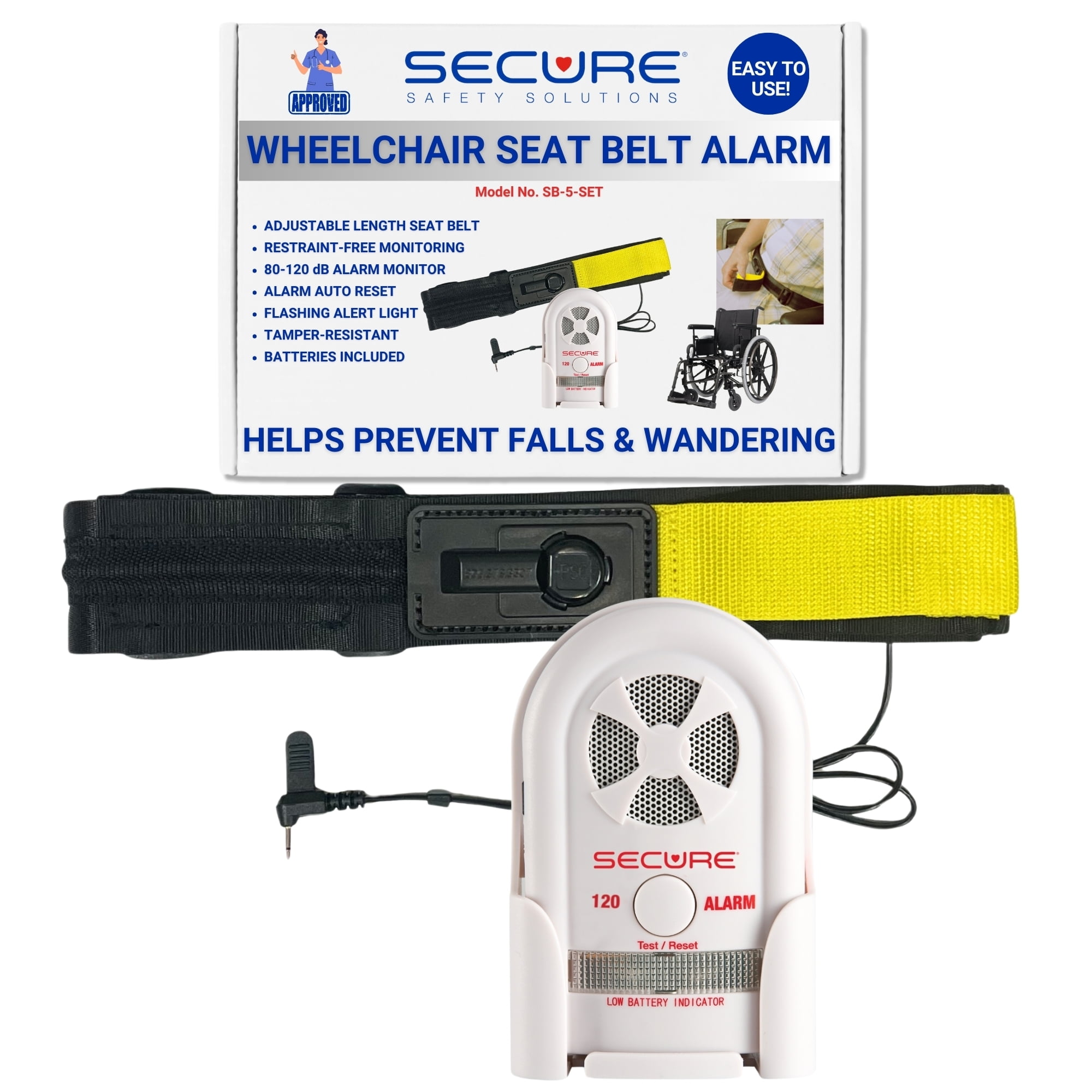 Secure Wheelchair Seatbelt Chair Alarm for Elderly Dementia Patients ...