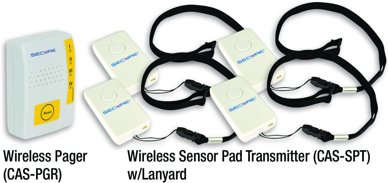 Secure Wireless Caregiver Pager with Four (4) Nurse Call Buttons ...