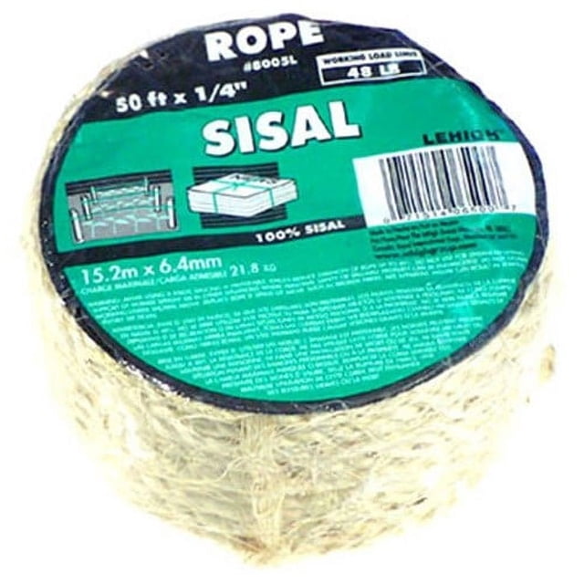 SecureLine Lehigh 1/4 in. D X 100 ft. L Natural Twisted Sisal Rope ...