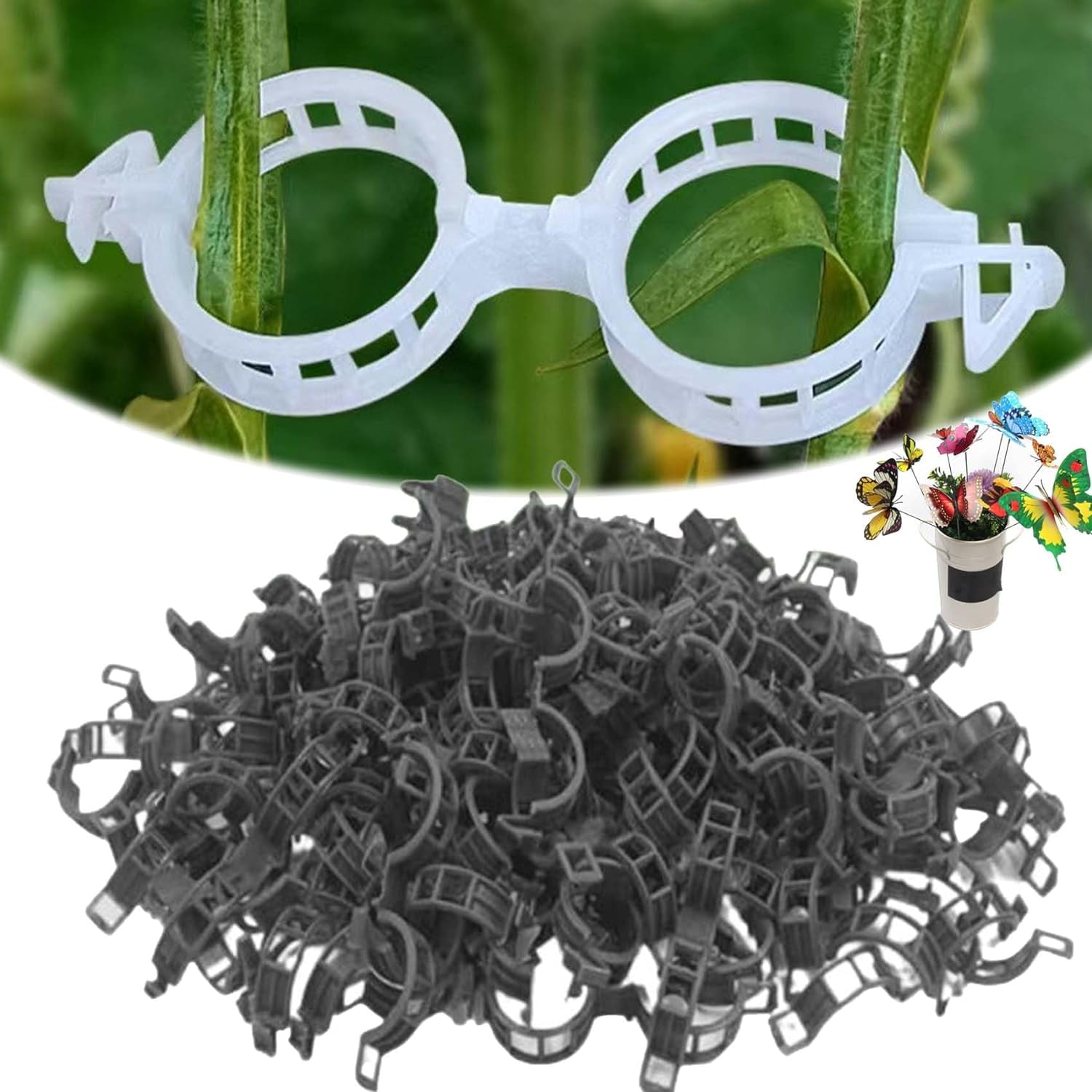 Secured Plastic Plant Clip, Plant Support Clips Reusable Garden Clips ...