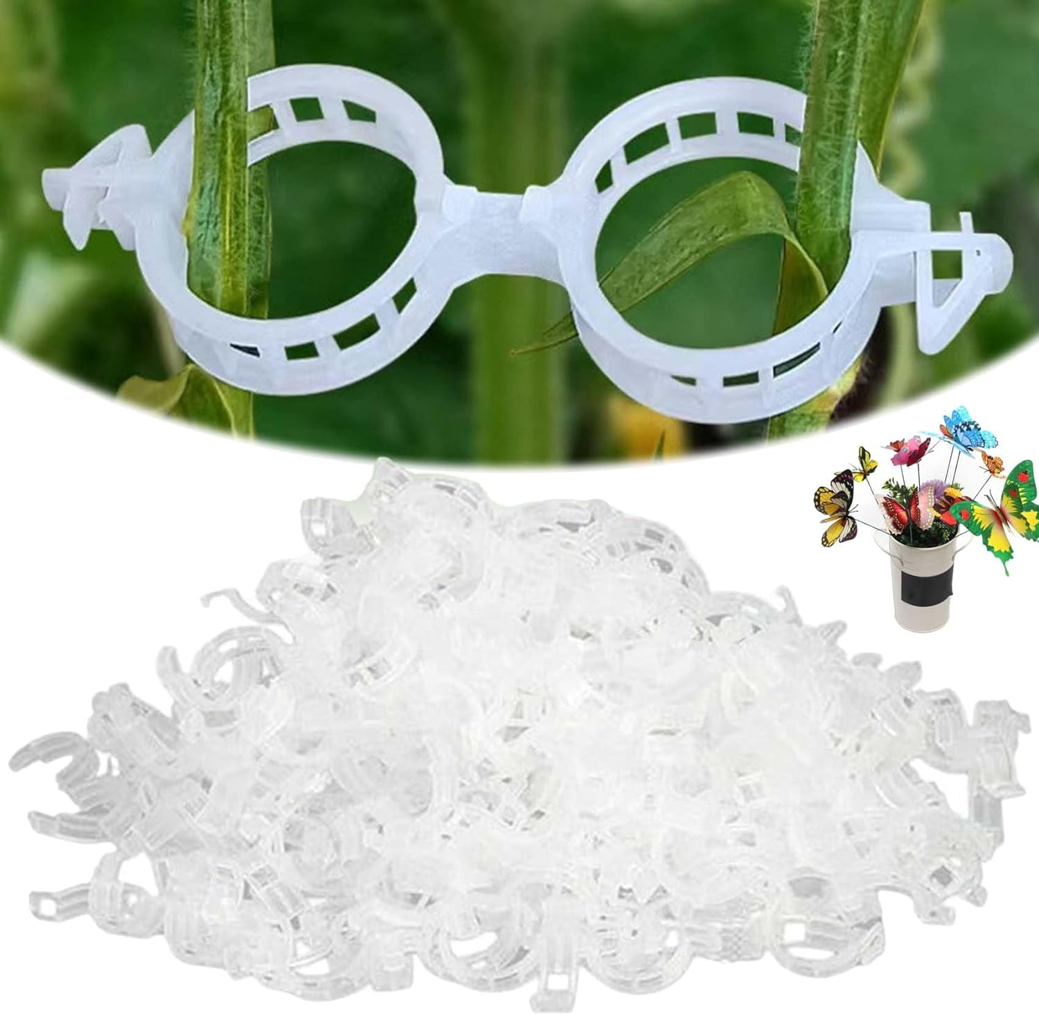 Secured Plastic Plant Clip, Plant Support Clips Reusable Garden Clips ...