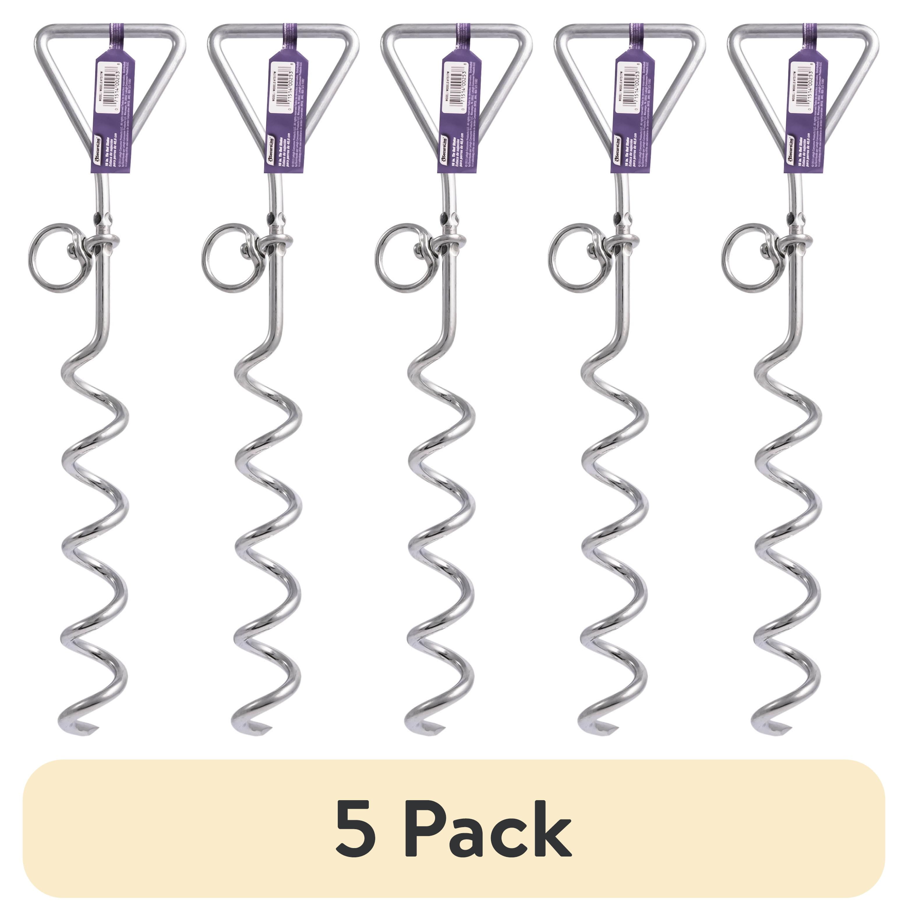 (5 pack) Secureline Item# 7517W, Spiral Pet Tie Out Stake with Hook for ...