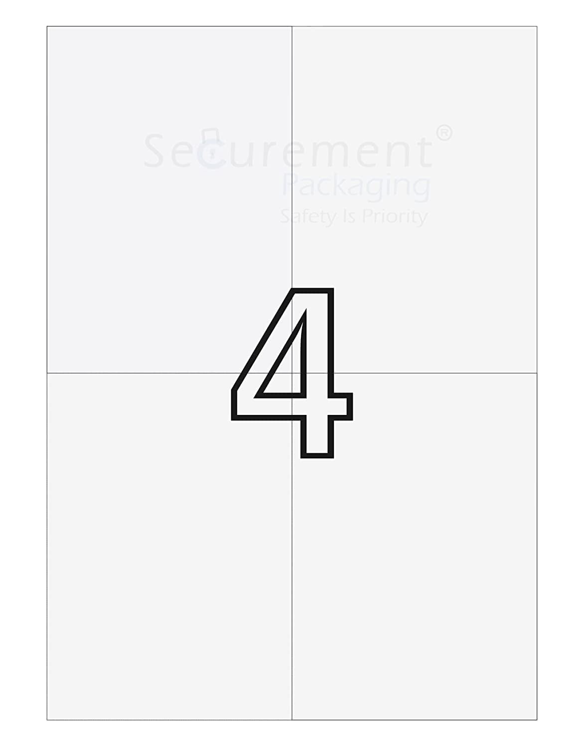 Securement Easyship Matt Sticky Labels (A4 Size Sheet With 4 Pre-Cut ...