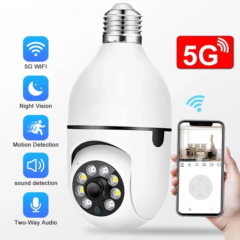 Securexpert 5G Bulb Surveillance Camera Automatic Human Tracking Full ...