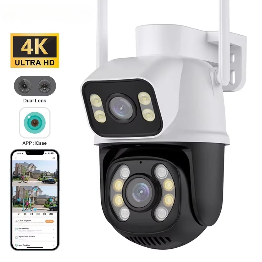 Securexpert 8MP 4K Wifi PTZ Camera Dual Lens Dual Screen Color Night ...