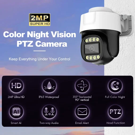 Securexpert CCTV 2MP AHD PTZ Camera Full Color Night Vision UTC Coaxial ...
