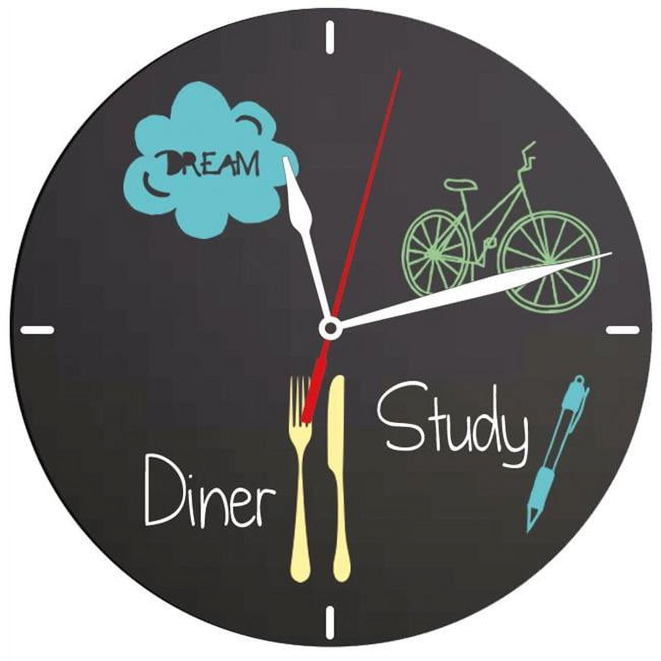 Securit FB-CLOCK Wall Chalkboard Clock & Marker, Black - Walmart.com