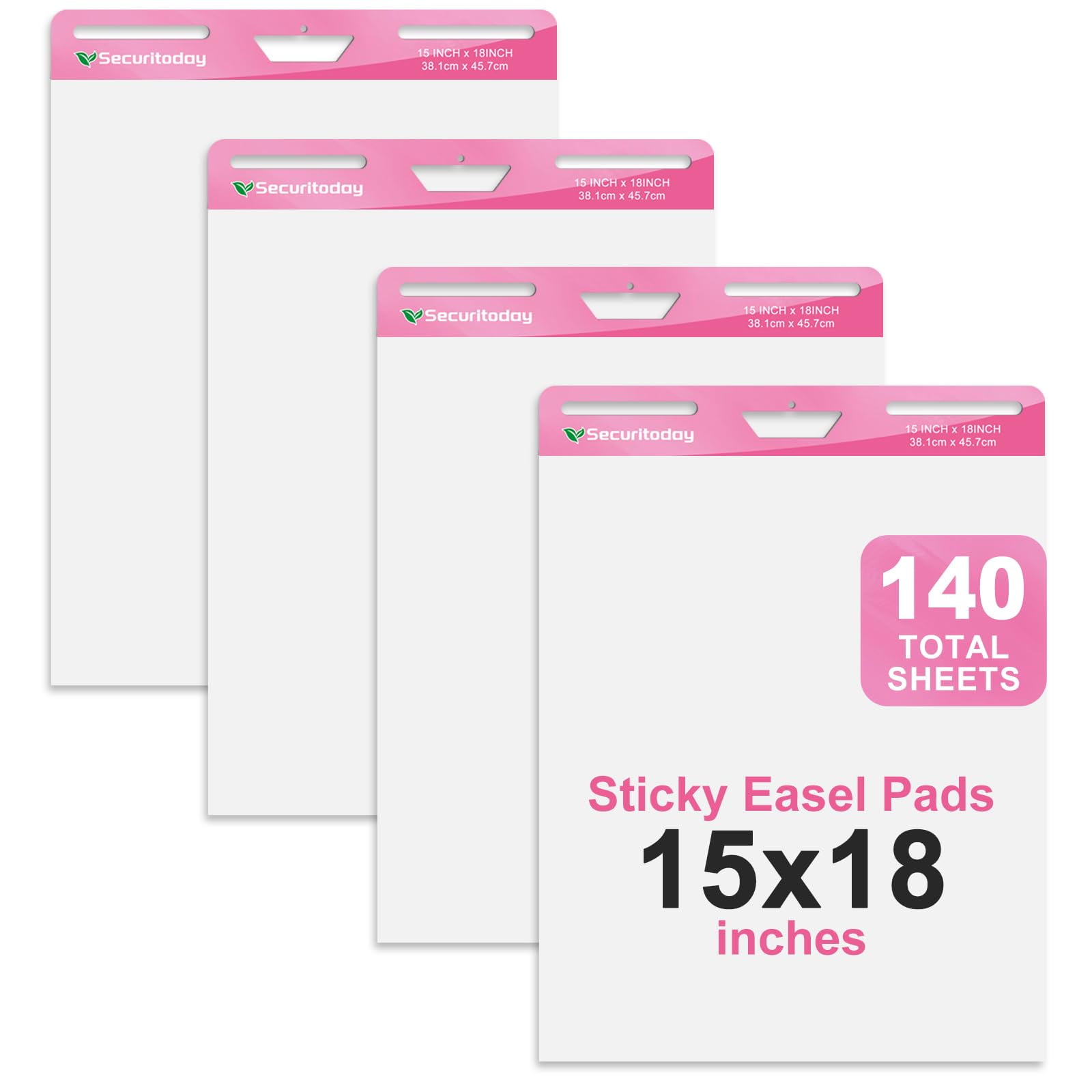 Securitoday Sticky Easel Pad ESF27 - 15 x 18 Paper for Teachers, Super ...